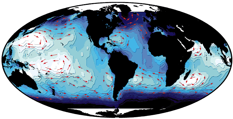 Currents around the world: Aviso+