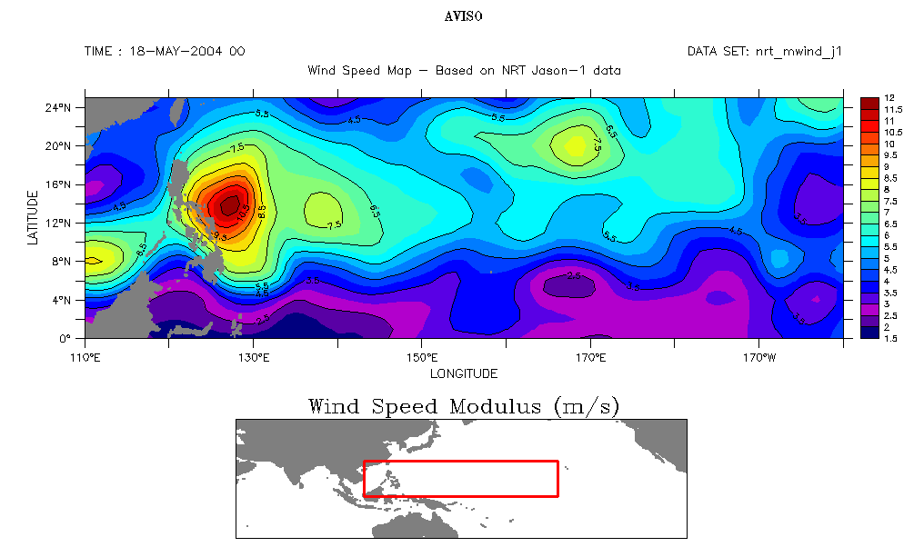 Jun. 2004: Nida: altimetric view of a typhoon